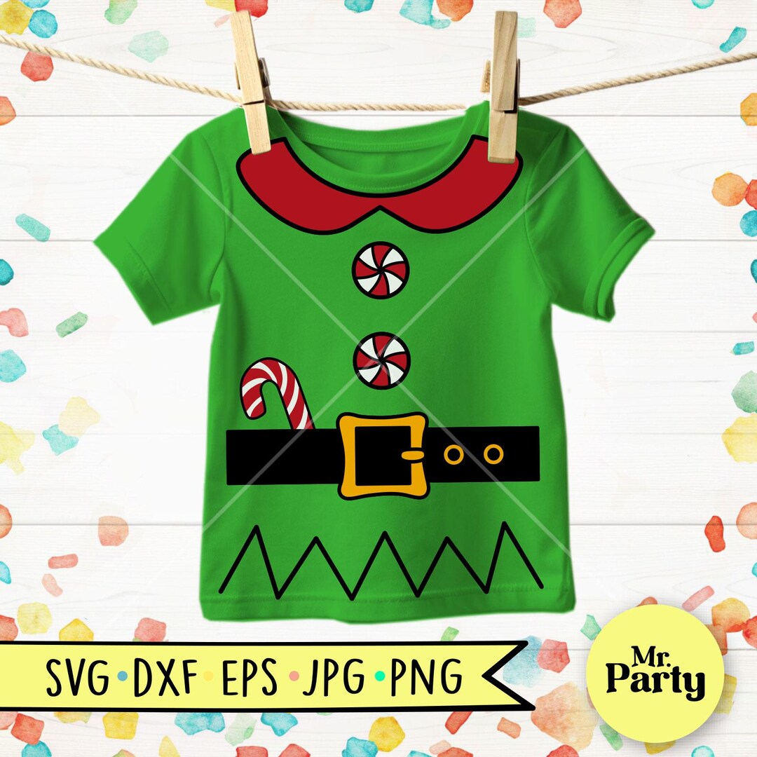 Elf Costume Svg, Elf SVG, Elf Shirt Svg, Christmas Elf Svg, Elf Outfit ...