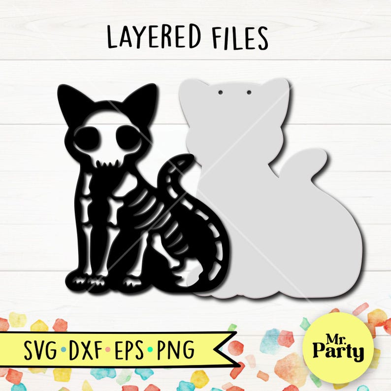 Cats Banner Svg, Skeleton Cat Svg, Cats Svg, Banner Halloween Svg ...