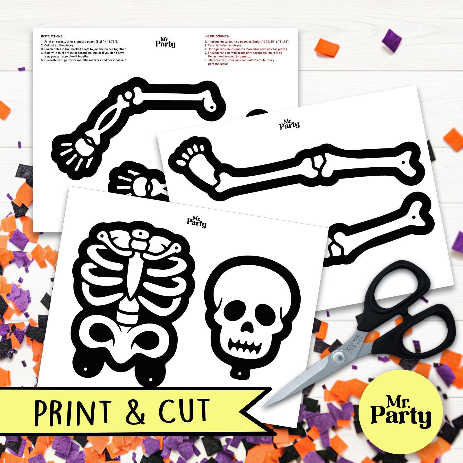 Printable Skeleton Craft 20 Inch, Skeleton Cut Craft, Easy Skeleton Pdf ...