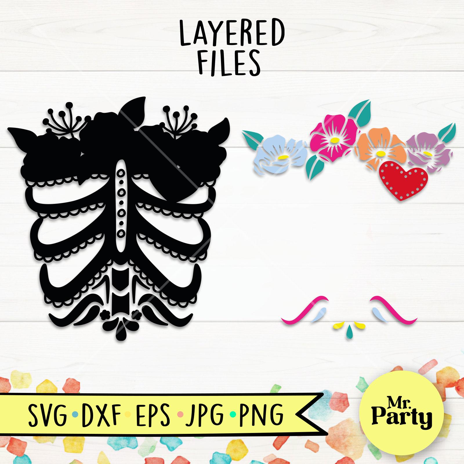 Floral Catrina Svg, Catrina Costume, Catrina Dress, Skeleton Costume ...