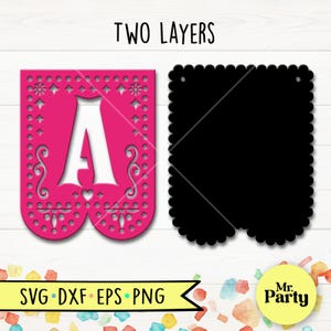 Papel Picado Alphabet Banner SVG: Letras de Fiesta Mexicana (Descarga ...