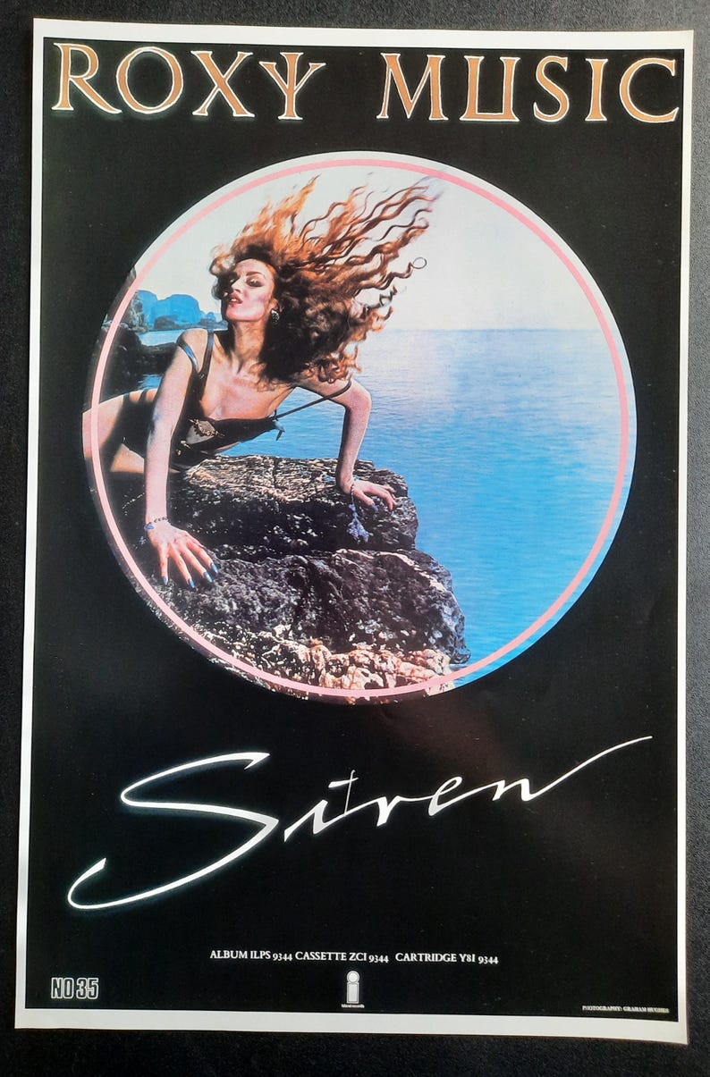 Roxy Music Island Records Poster 1991 Rare Vintage Promo 16"x11" Rock ...