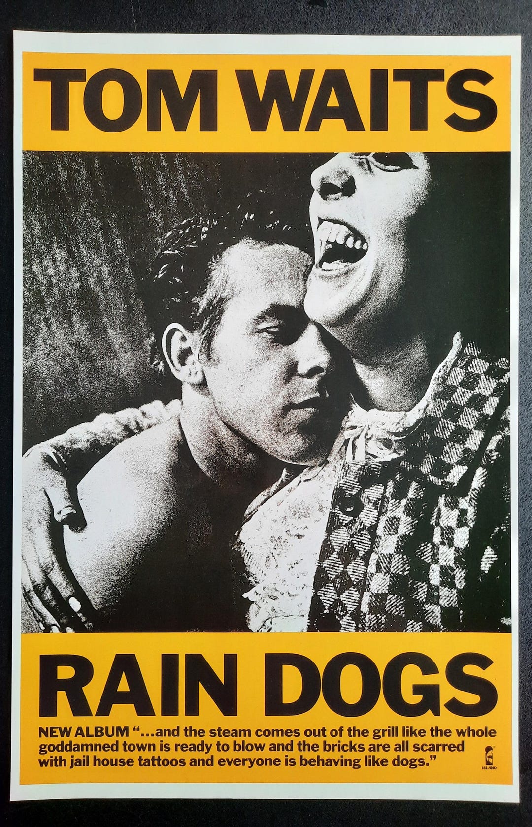 Tom Waits Island Records Poster 1991 Rare Vintage Promo 16"x11" - Etsy
