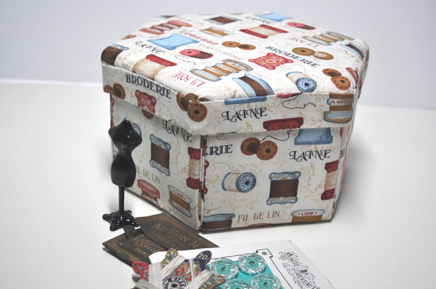 Hexagonal Sewing Box PDF Tutorial Tialys Cartonnage - Etsy Australia