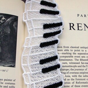 Piano Keys Lace Bookmark Keyboard Music Black White Embroidery - Etsy