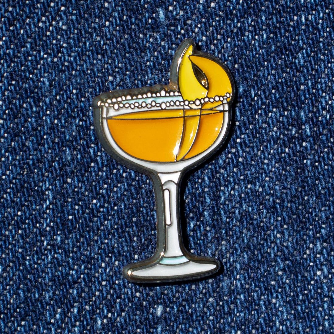 Sidecar Cocktail Pin Tiny Enamel Lapel Pin Bartender Gift Classic ...
