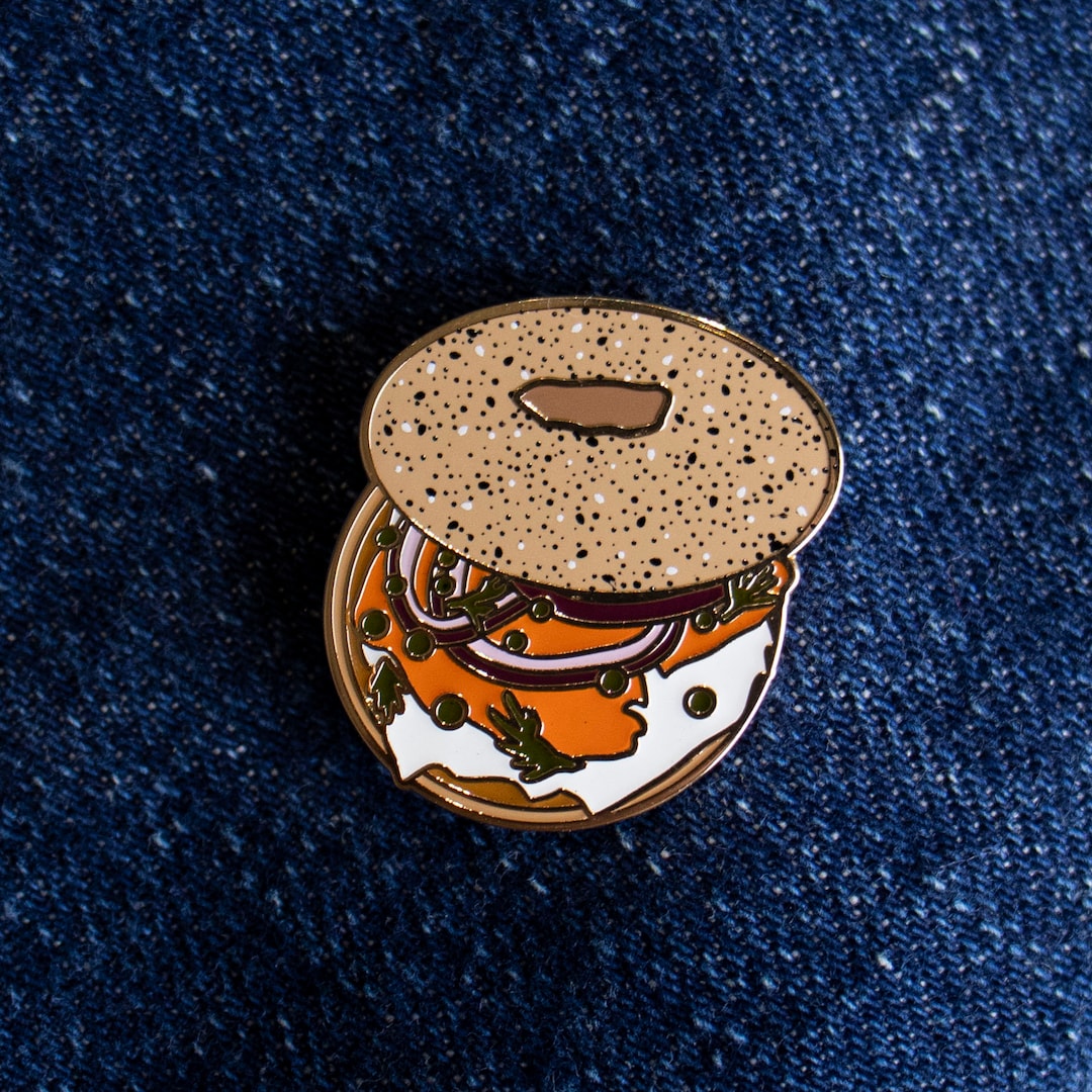 Bagel & Lox Enamel Pin - Food Pin - Foodie Gift - Etsy