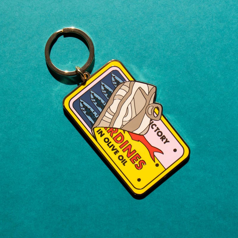 Sardine Gold Key Chain - Etsy