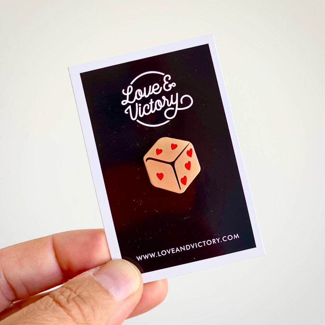 Heart Dice Enamel Pin - Etsy