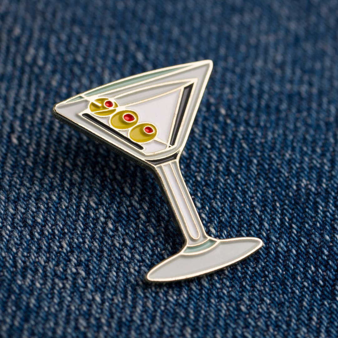 Martini Cocktail - Enamel Pin - Cocktail Gift - Etsy