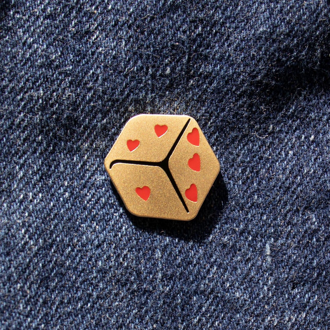 Heart Dice Enamel Pin - Etsy