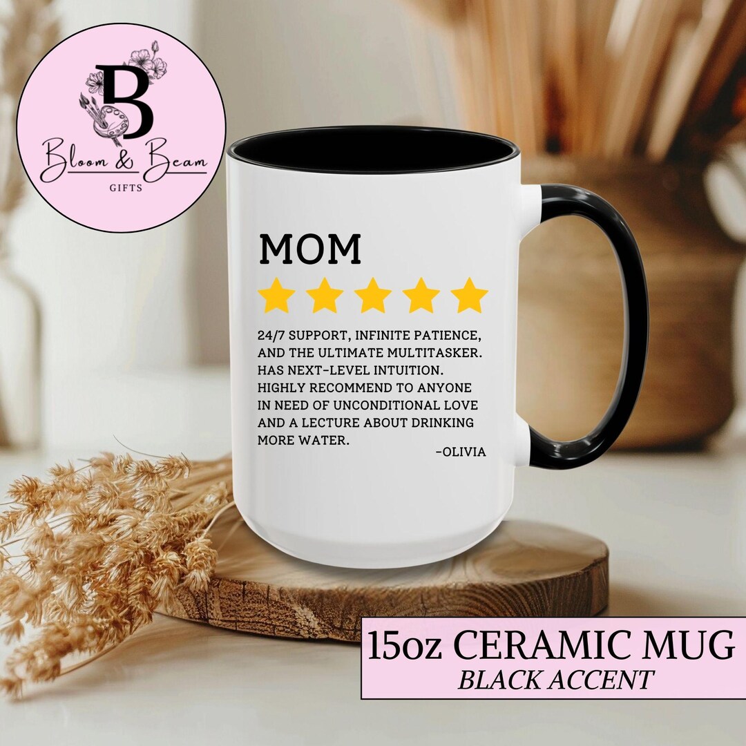 Personalized 5 Star Mom Mug | Custom Mother's Day Gift | Funny Coffee Cup for Mom | Gift From ...