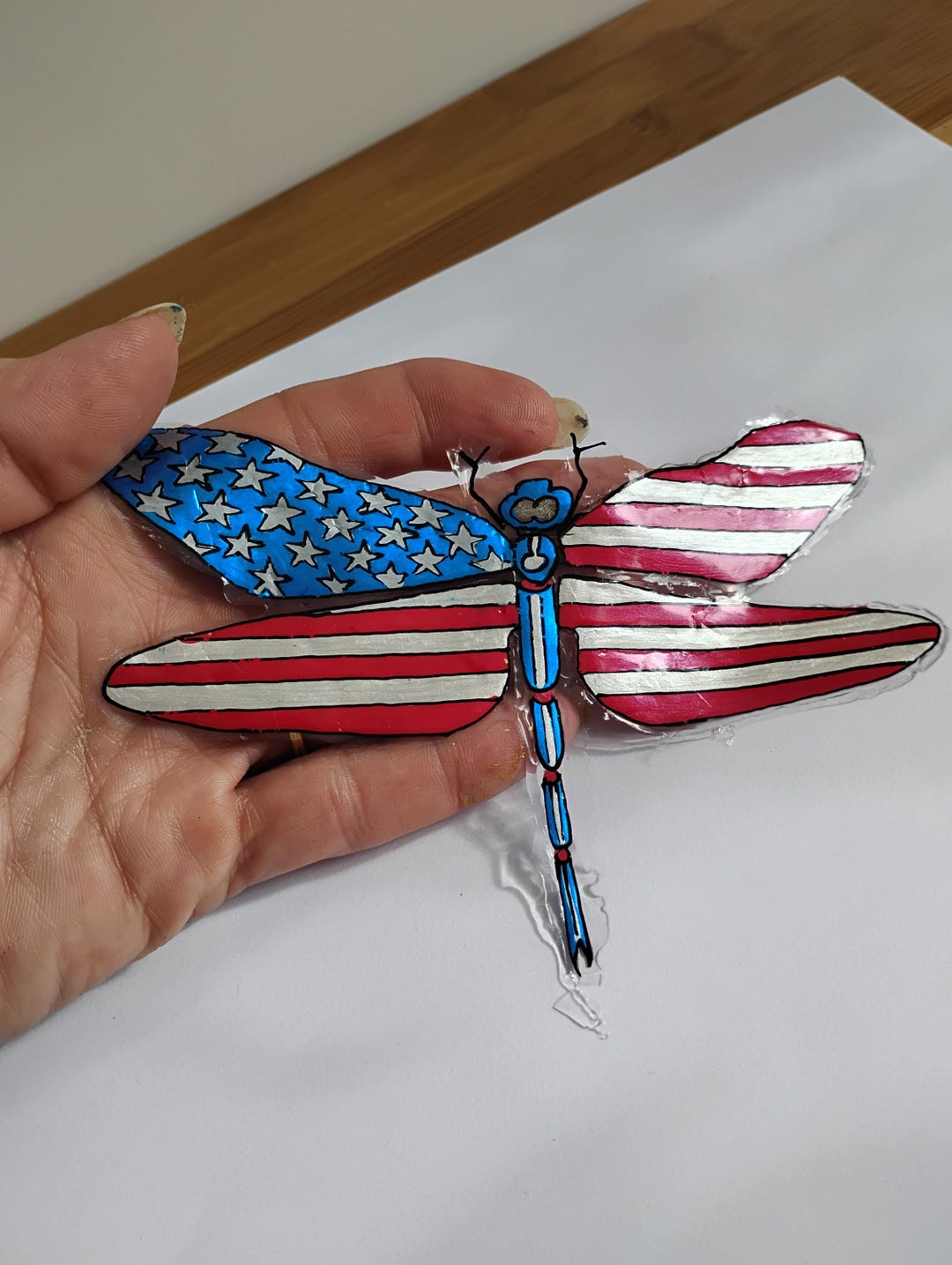 Cherry Red Sparkle Dragonfly Hand Painted Art Decal. 4x6 Inches - Etsy