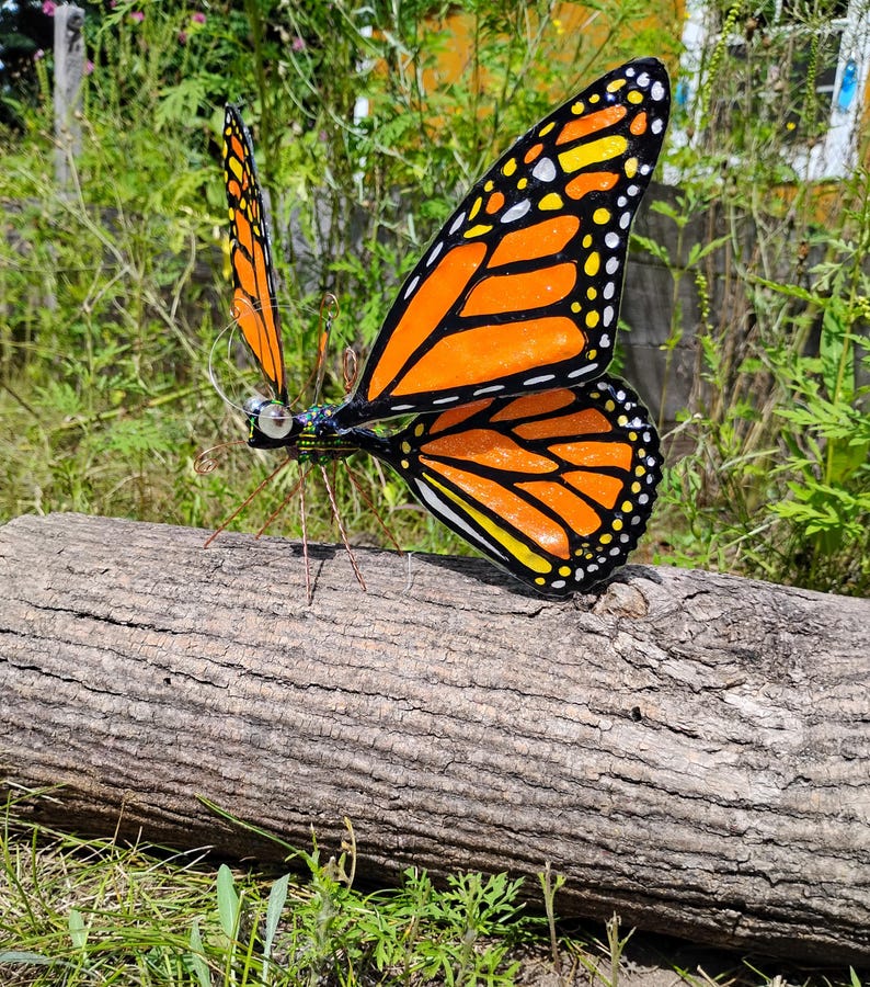 Giant Monarch Butterfly, Handmade Sculpture/ Hand Painted Ornament ...