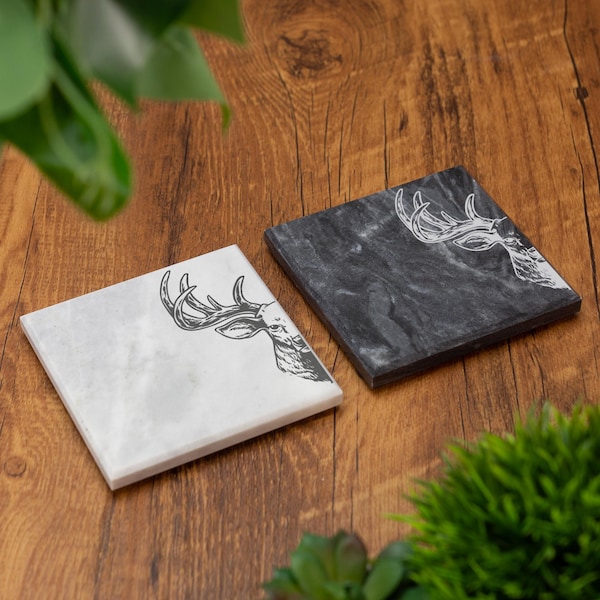 Stone Coaster Stag - Etsy UK