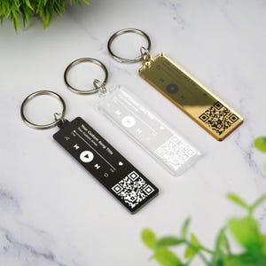 QR Code Song Keychain - Scannable Barcode Music Keyring Boyfriend ...