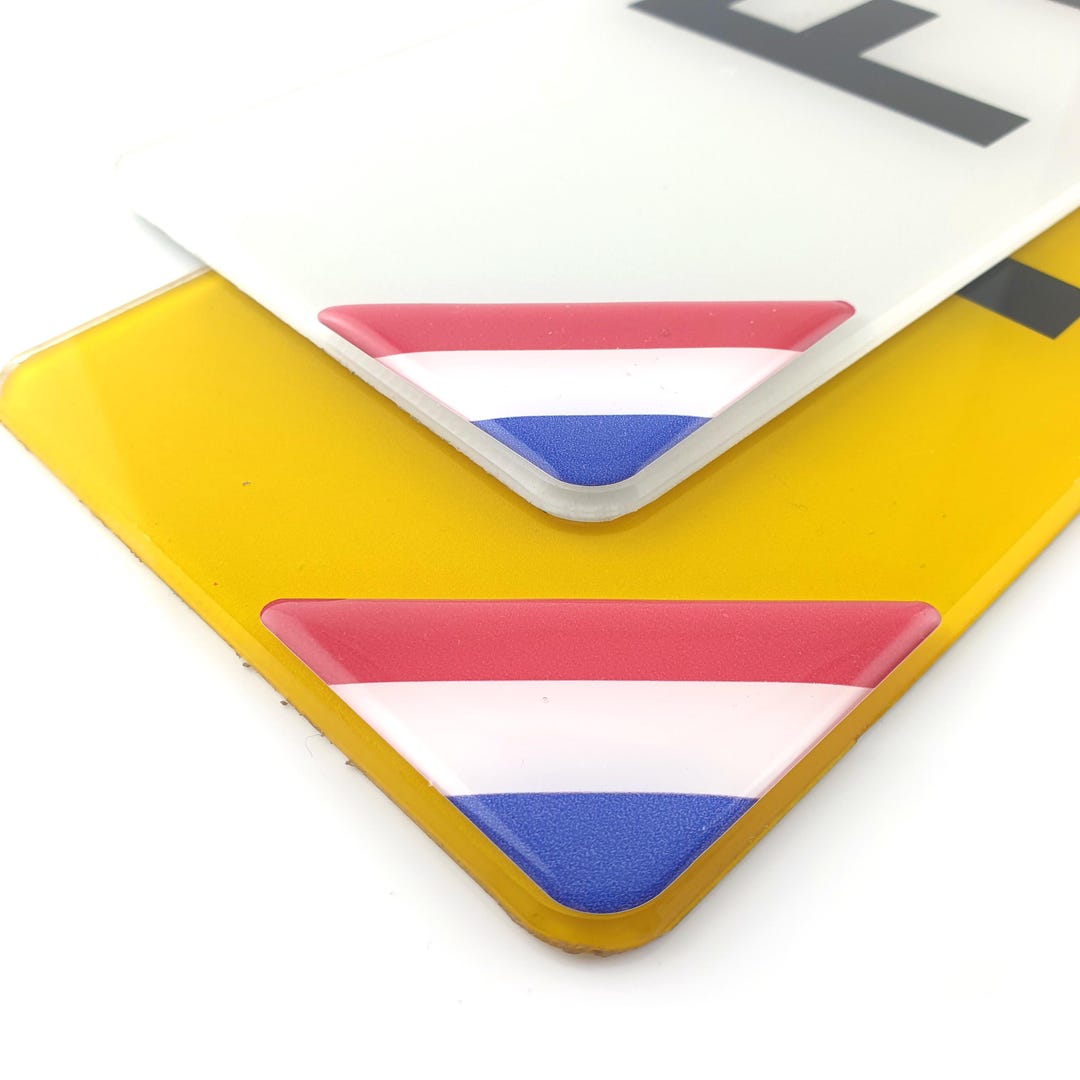 Dutch Flag Number Plate Corner Sticker 50mm X2 Domed Gel Coated Holland ...