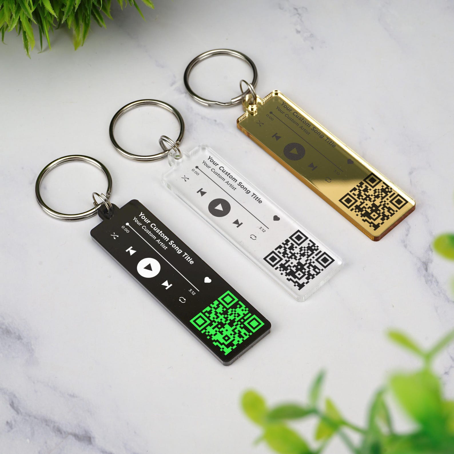 QR Code Song Keychain - Scannable Barcode Music Keyring Boyfriend ...
