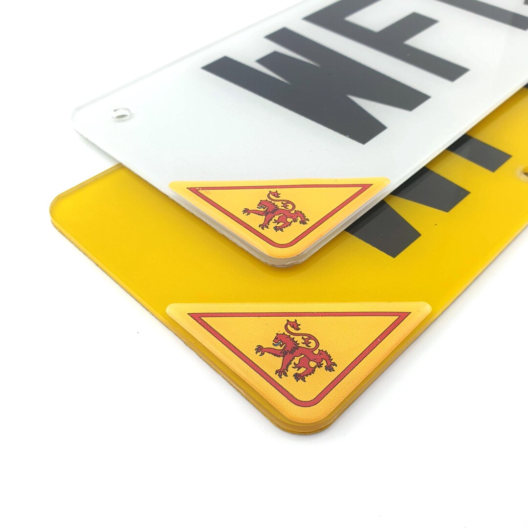 Scotland Royal Banner Number Plate Corner Sticker 50mm X2 Domed Gel ...