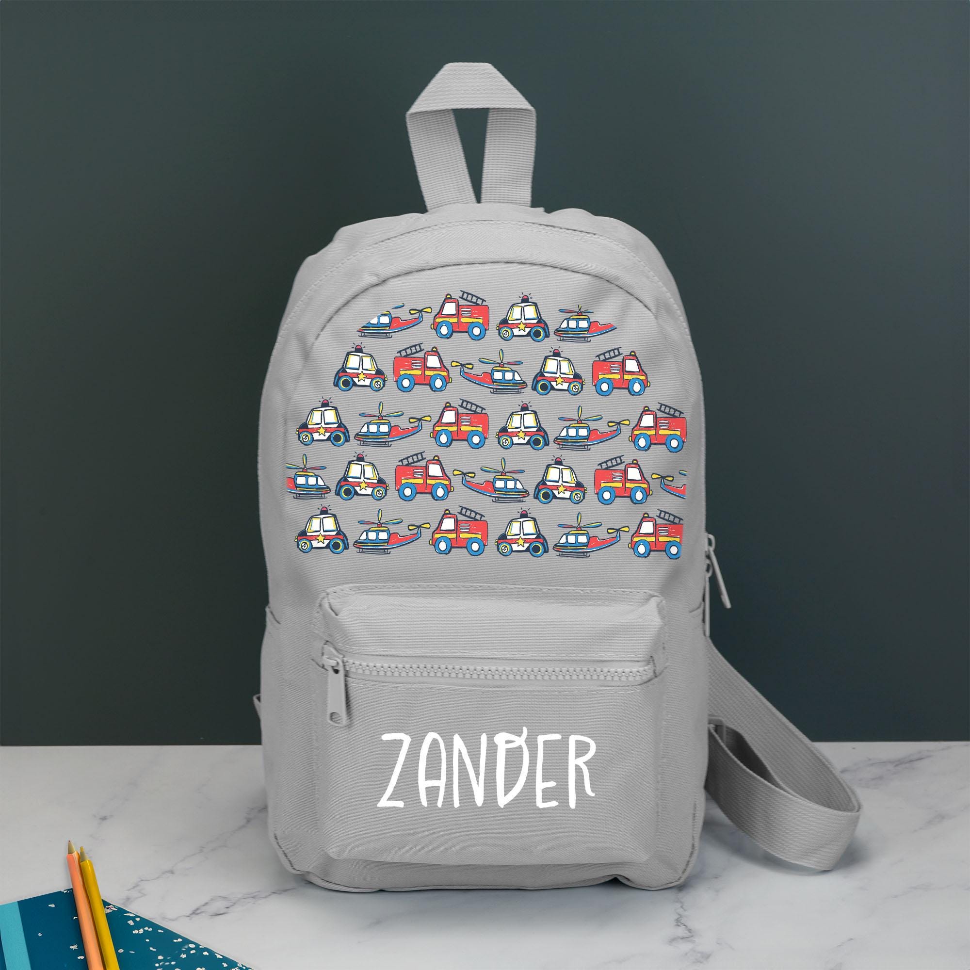 Personalised Emergency Vehicle Kids Backpack Custom With Name Choice of ...