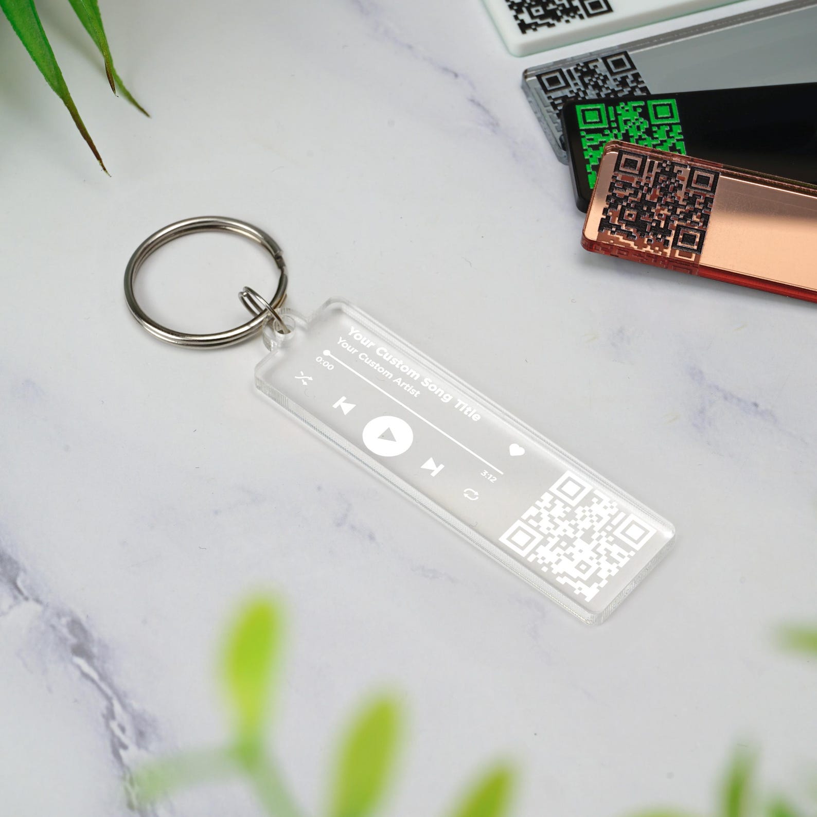 QR Code Song Keychain - Scannable Barcode Music Keyring Boyfriend ...