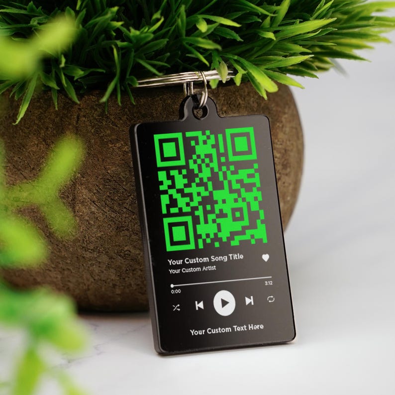 QR Code Song Keychain Scannable Barcode Music Keyring Boyfriend ...
