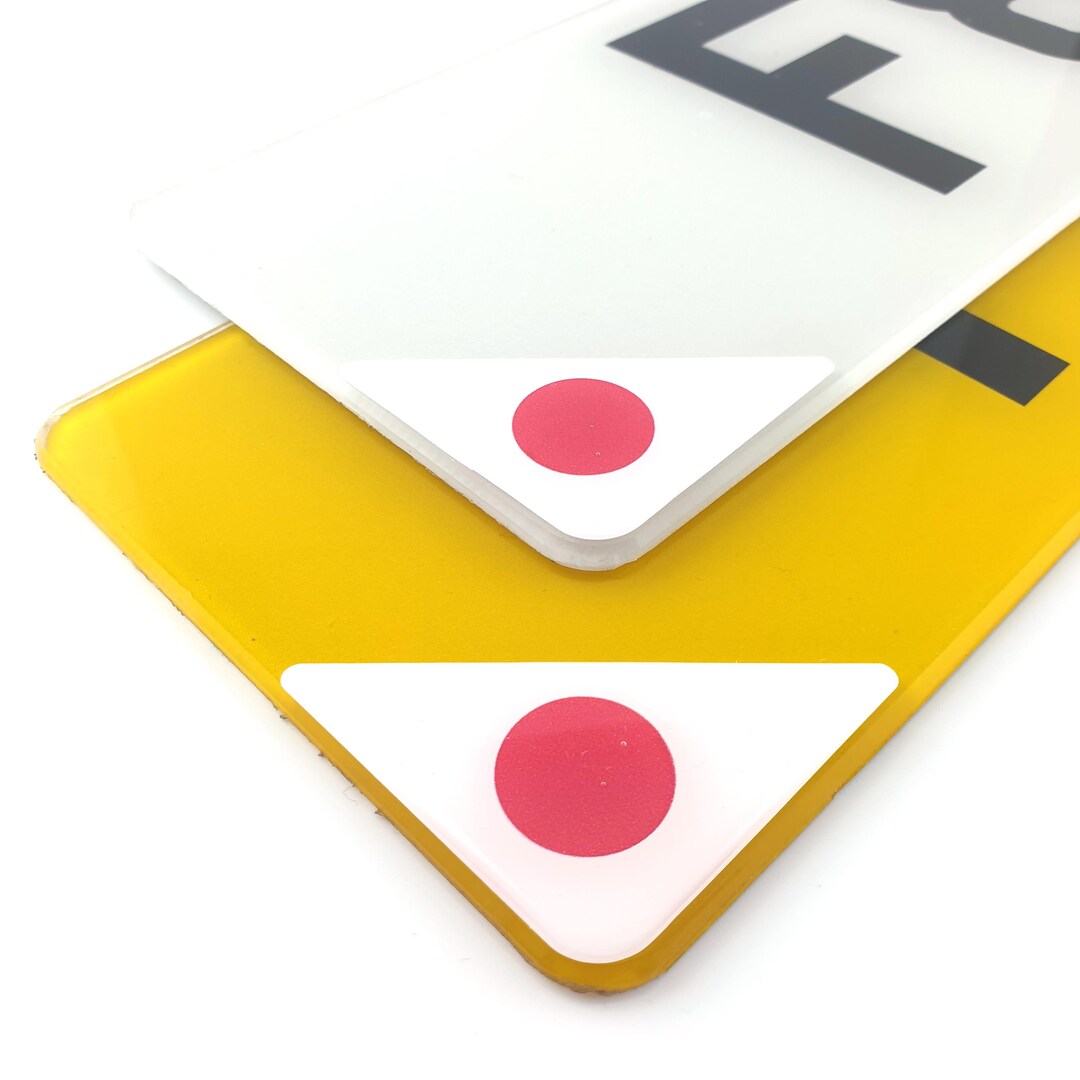 Japanese Flag Number Plate Corner Sticker 50mm X2 Domed Gel Coated ...
