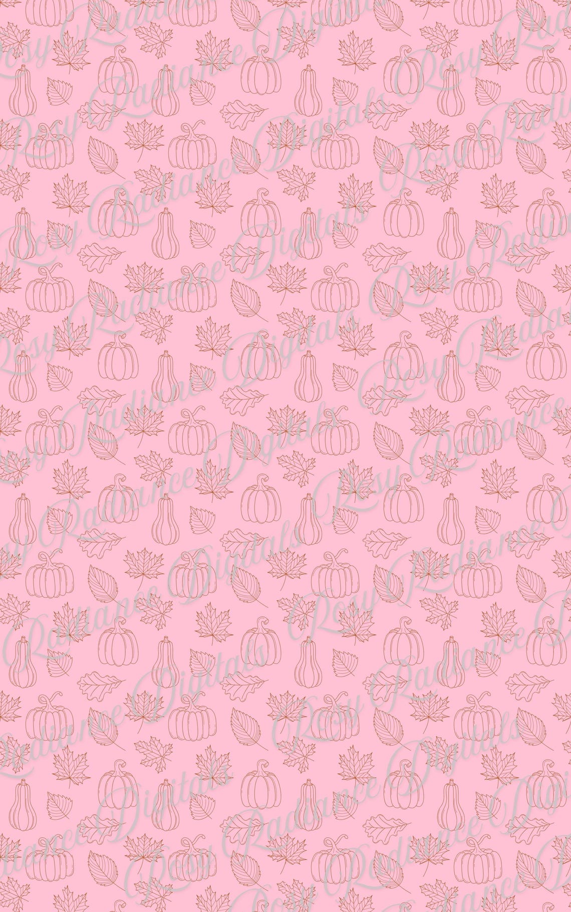 Girly Coquette Fall Themed Wallpaper. Pumpkin and Leaves Pink Fall ...