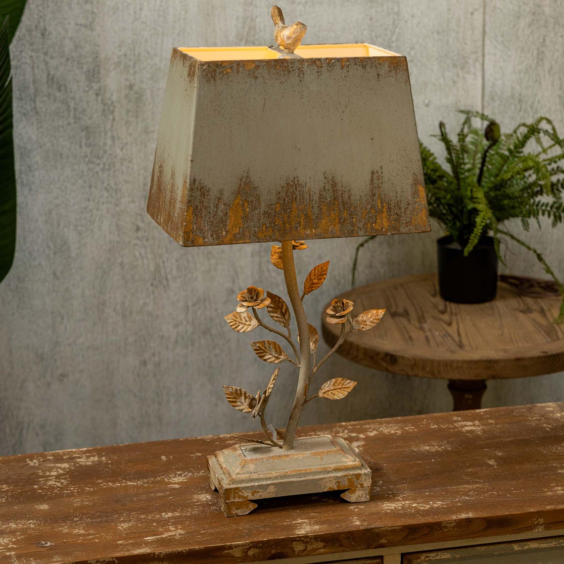 French Style Table Lamp Floral Table Lamp Plant Decorative Table Lamp ...