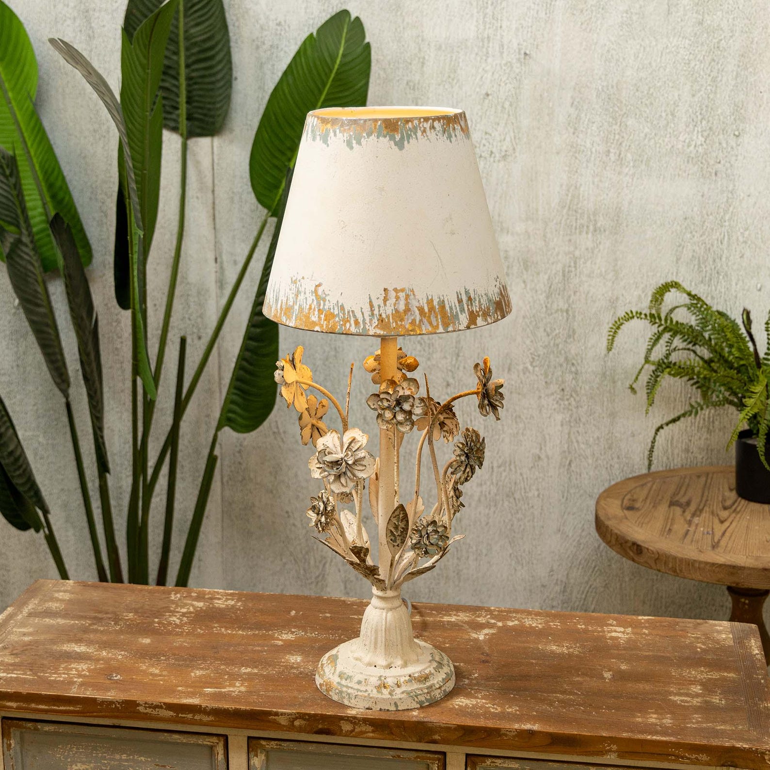 Vintage Floral Table Lamp Metal Table Lamp Decorative Table Lamp ...