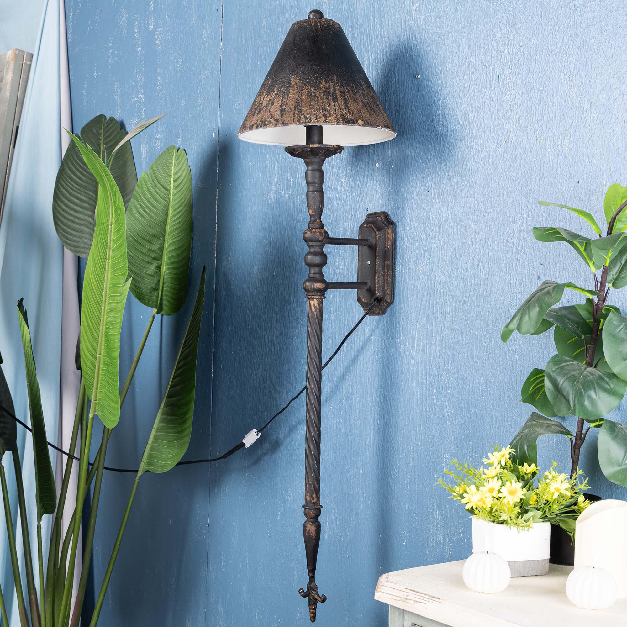 Antique Finish Iron Wall Light Baroque Style Wall Sconce Distressed ...