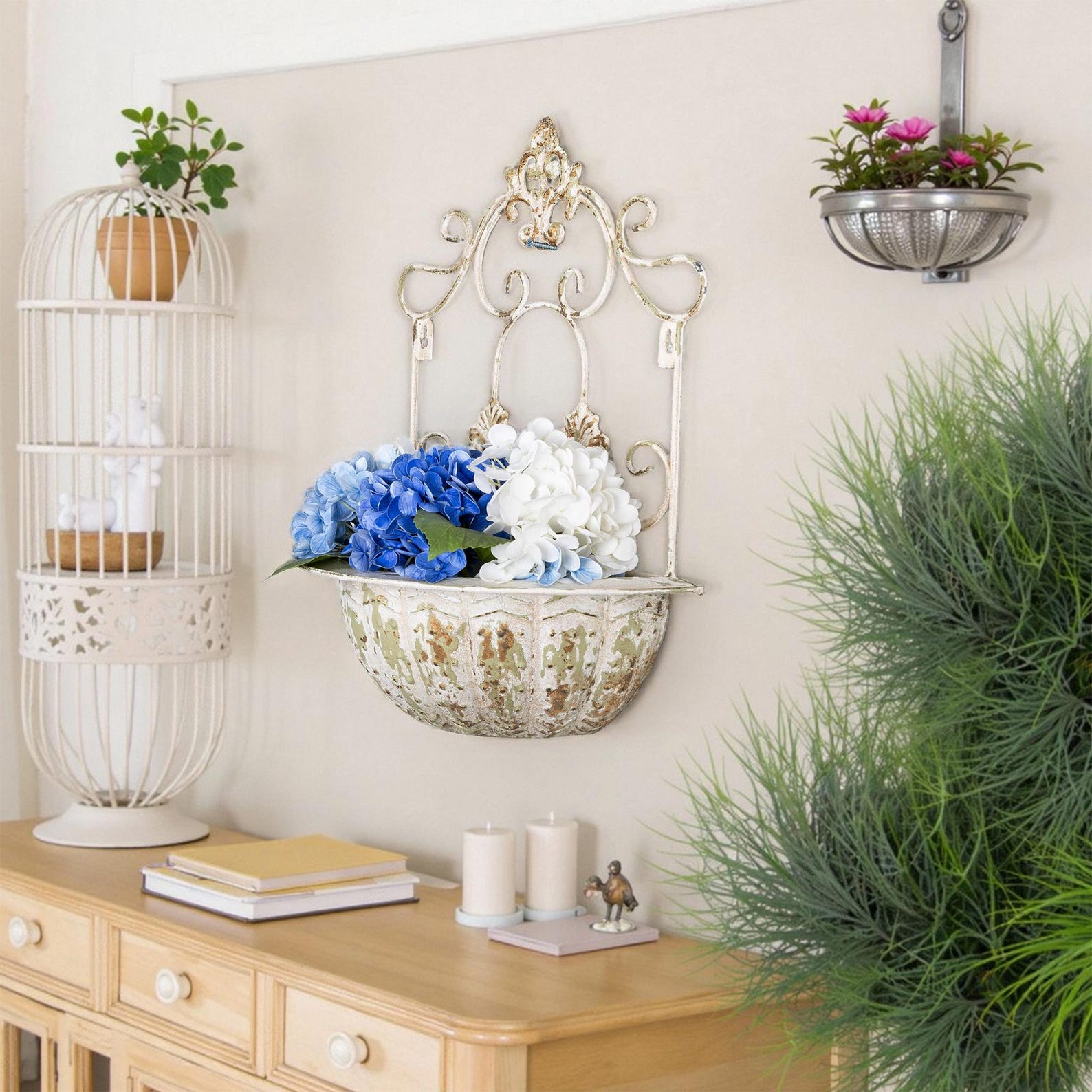 France Style Wall Hanging Decor Flower Pots Plant Displays Flower Pot ...
