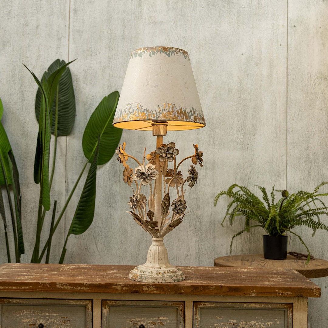 Vintage Floral Table Lamp Metal Table Lamp Decorative Table Lamp ...