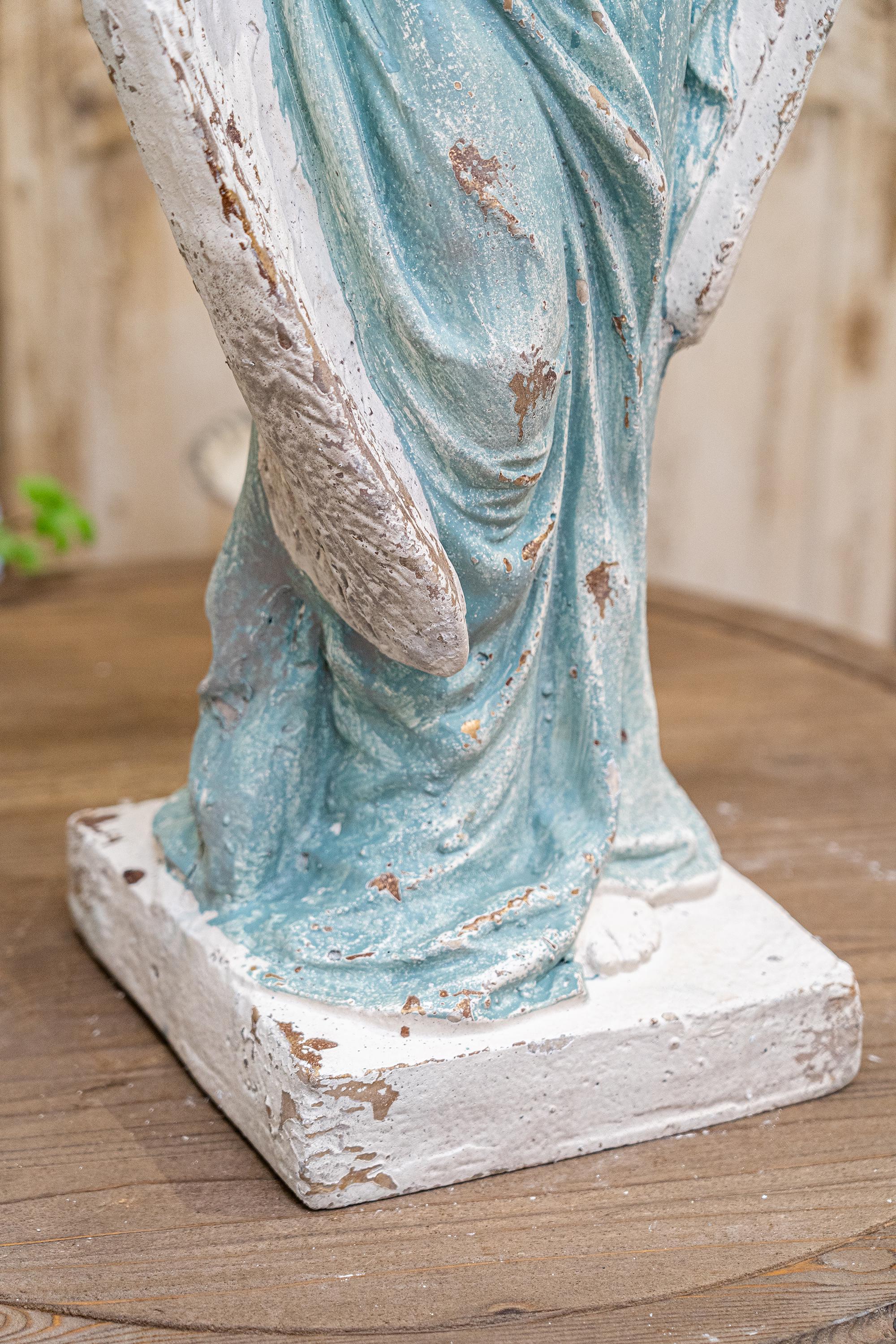Gift for Catholics Elegant Blue Angel Statue Angel Garden Statue Indoor ...