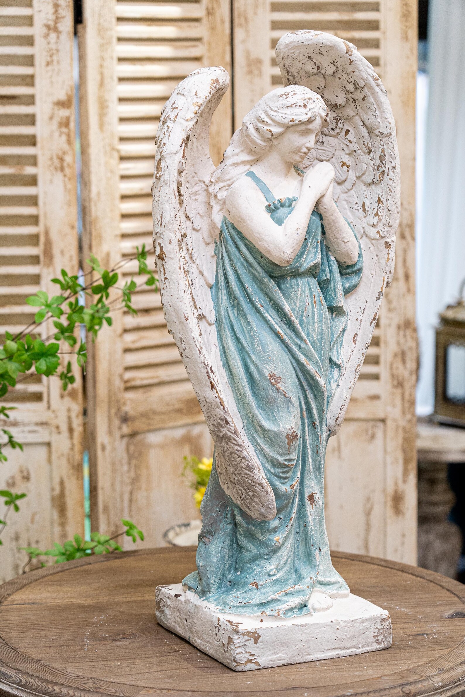 Gift for Catholics Elegant Blue Angel Statue Angel Garden Statue Indoor ...