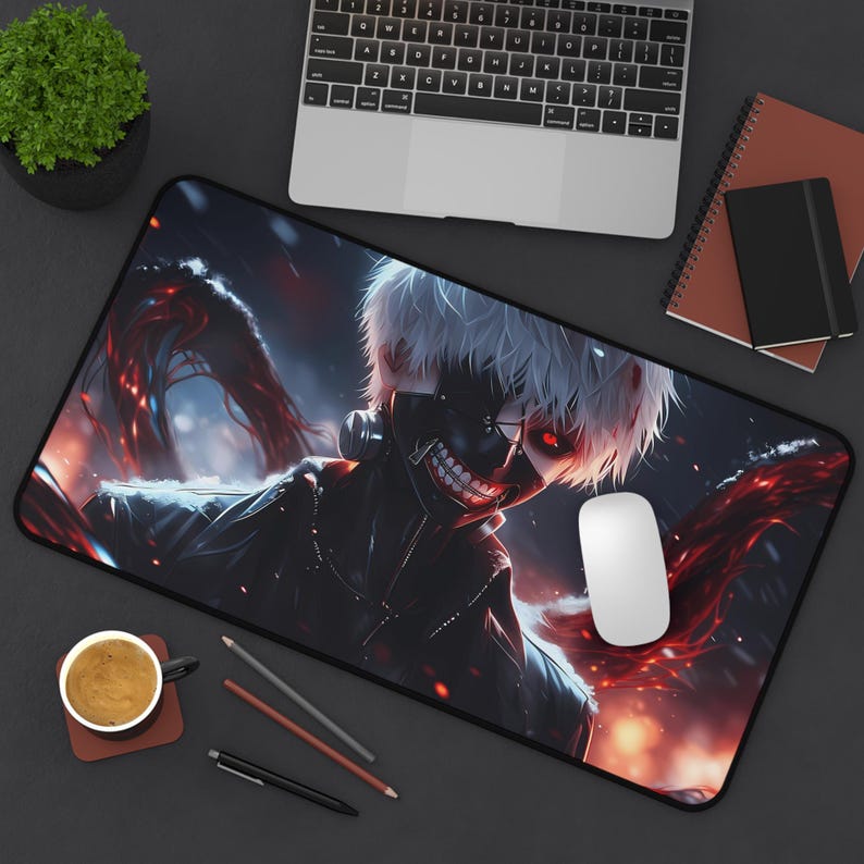 Anime Desk Mat, Kaneki Tokyo Ghoul, Custom Gaming Mouse Pad, Japanese ...