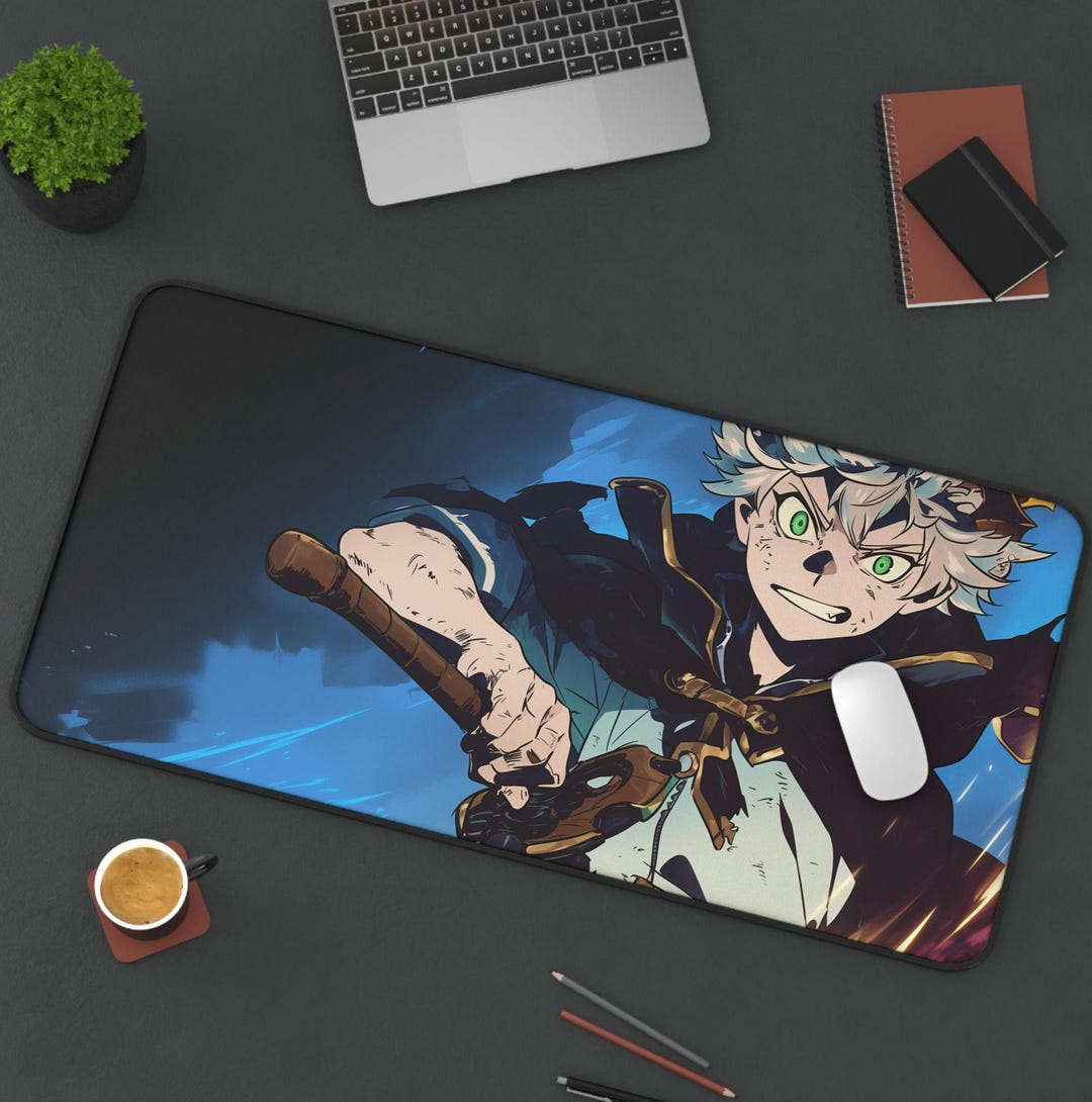 Asta Desk Mat, Black Clover's Iconic Hero, Gaming Mouse Pad, Large ...