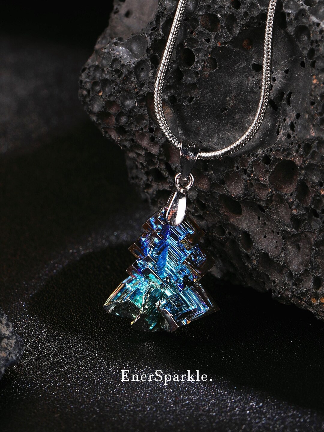 Niche Bismuth Crystal Necklace, Healing Energy, Unique Gift, Gothic ...