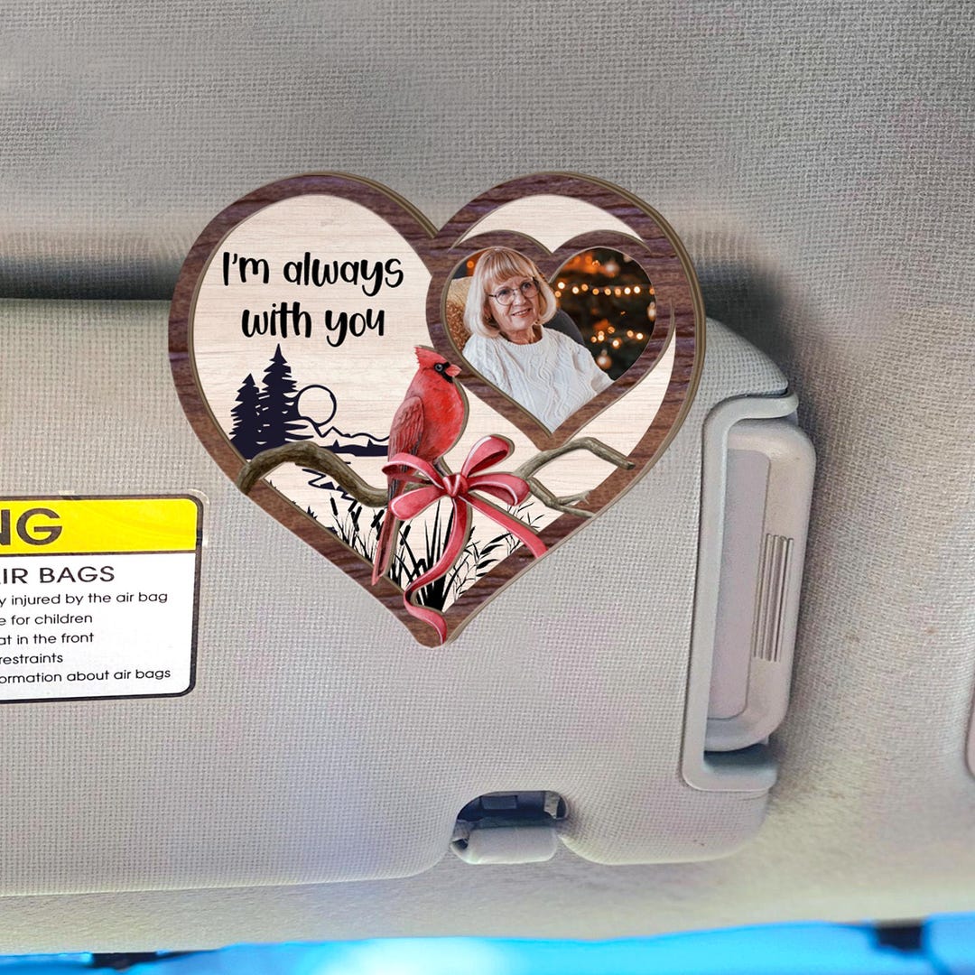 Custom Photo Car Visor Clip, Memorial I Am Always With You Visor Clip ...