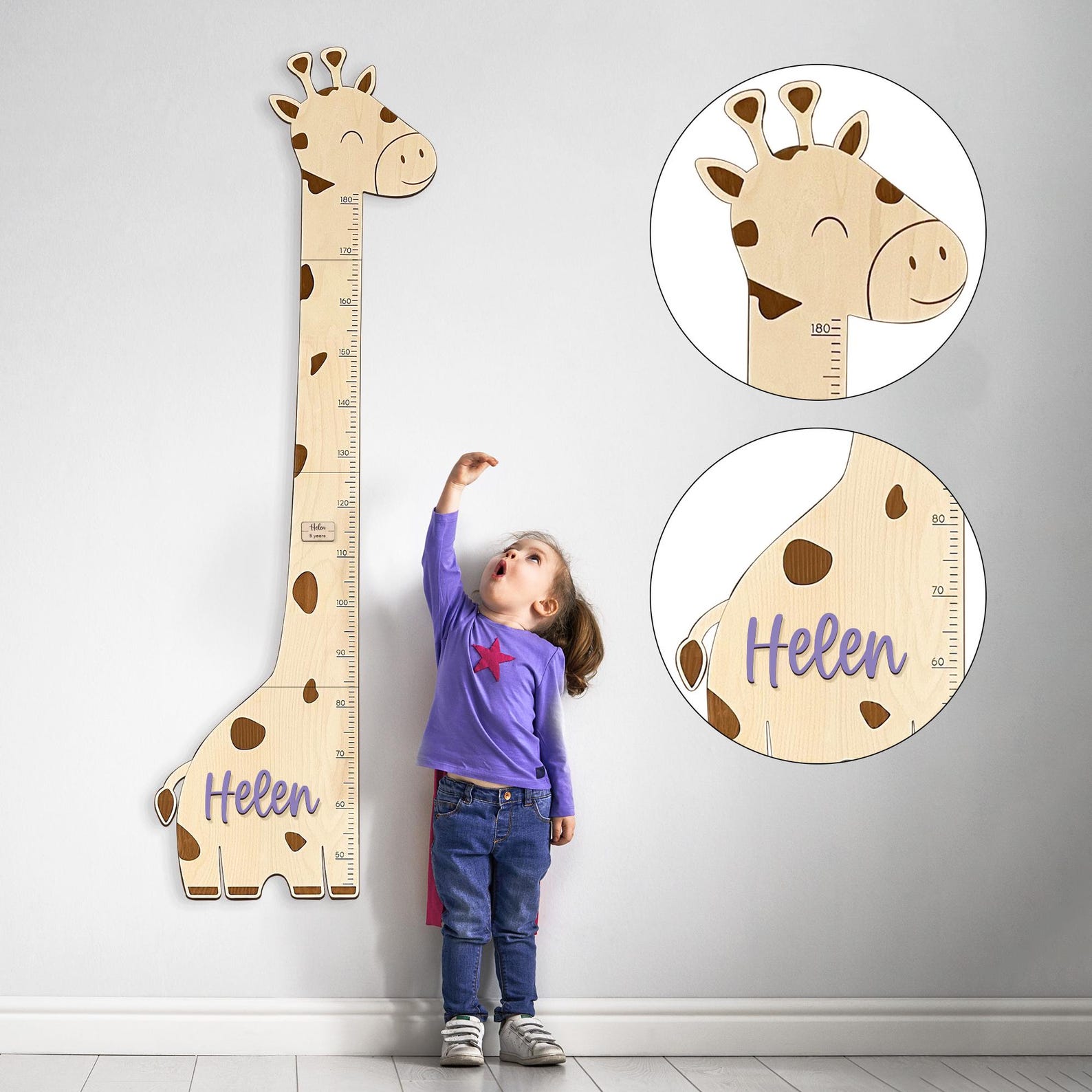 Personalized Kids Growth Chart, Wooden Ruler Height Chart, Boys Room ...