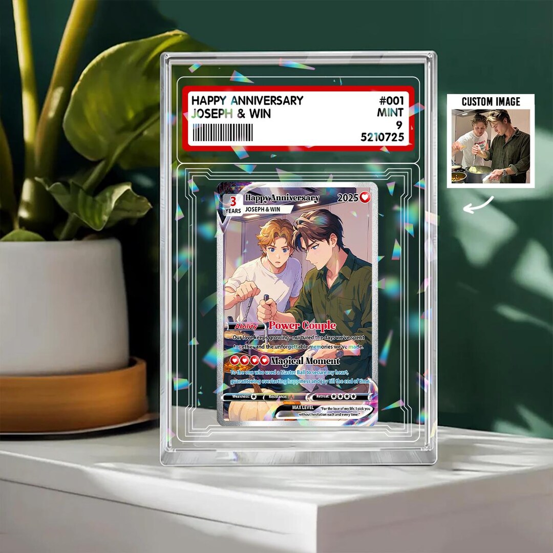 Personalized Anniversary LGBT Card, Custom Photo Pokemon Card, LGBT ...