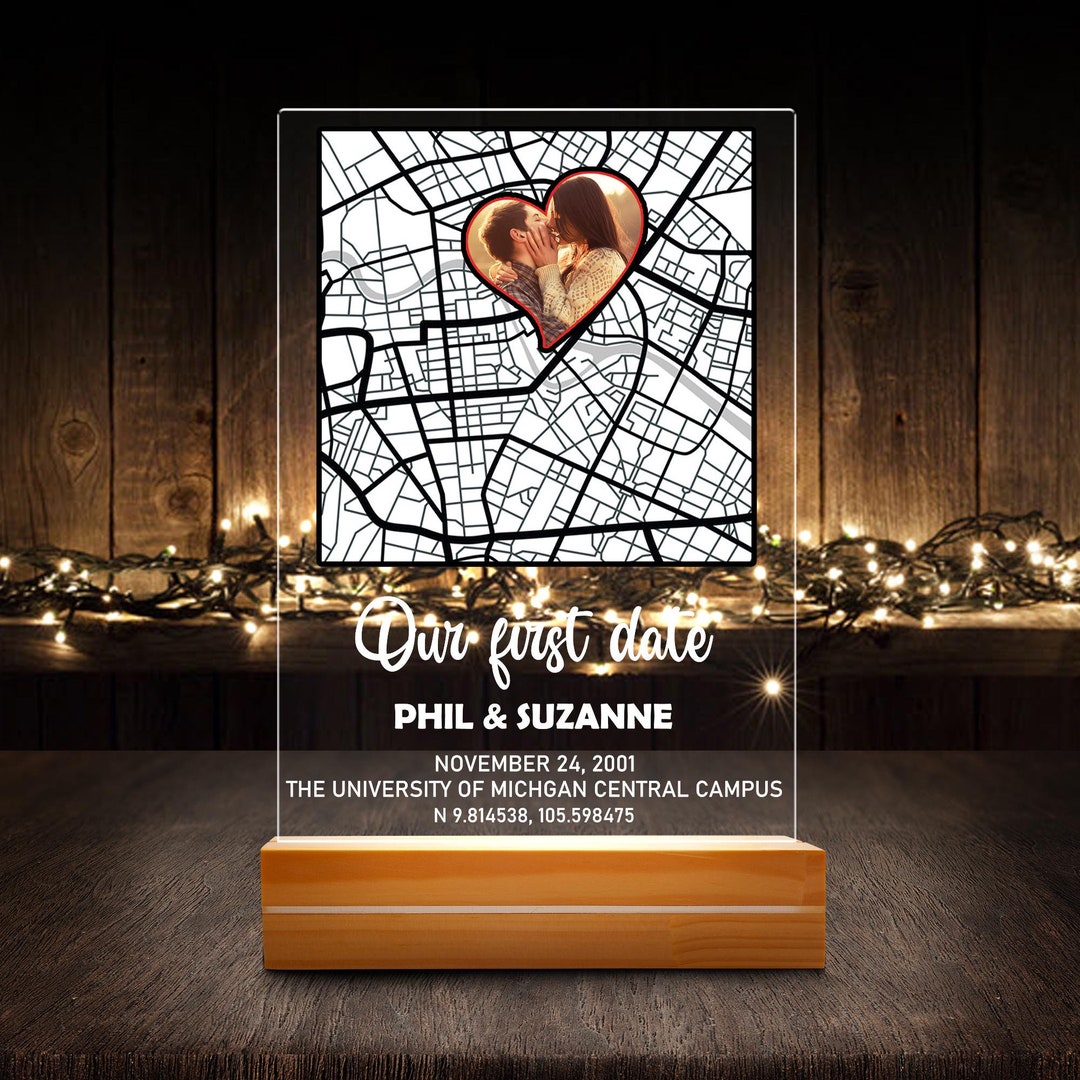 Personalized Where We Met Map, Custom Night Light Couple, Where It All ...
