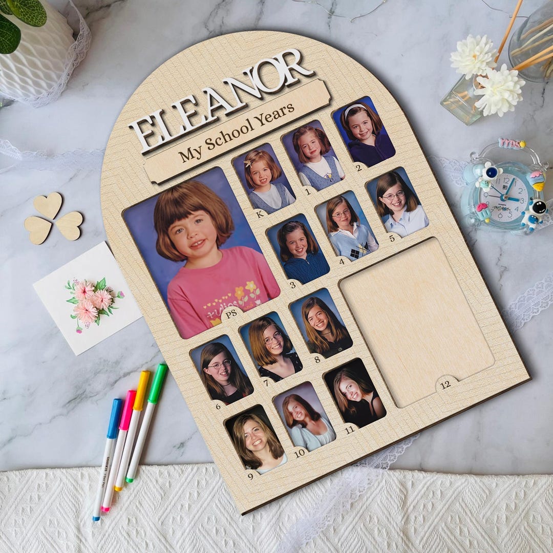 School Years Photo Frame for Student Picture Preschool to Graduation ...