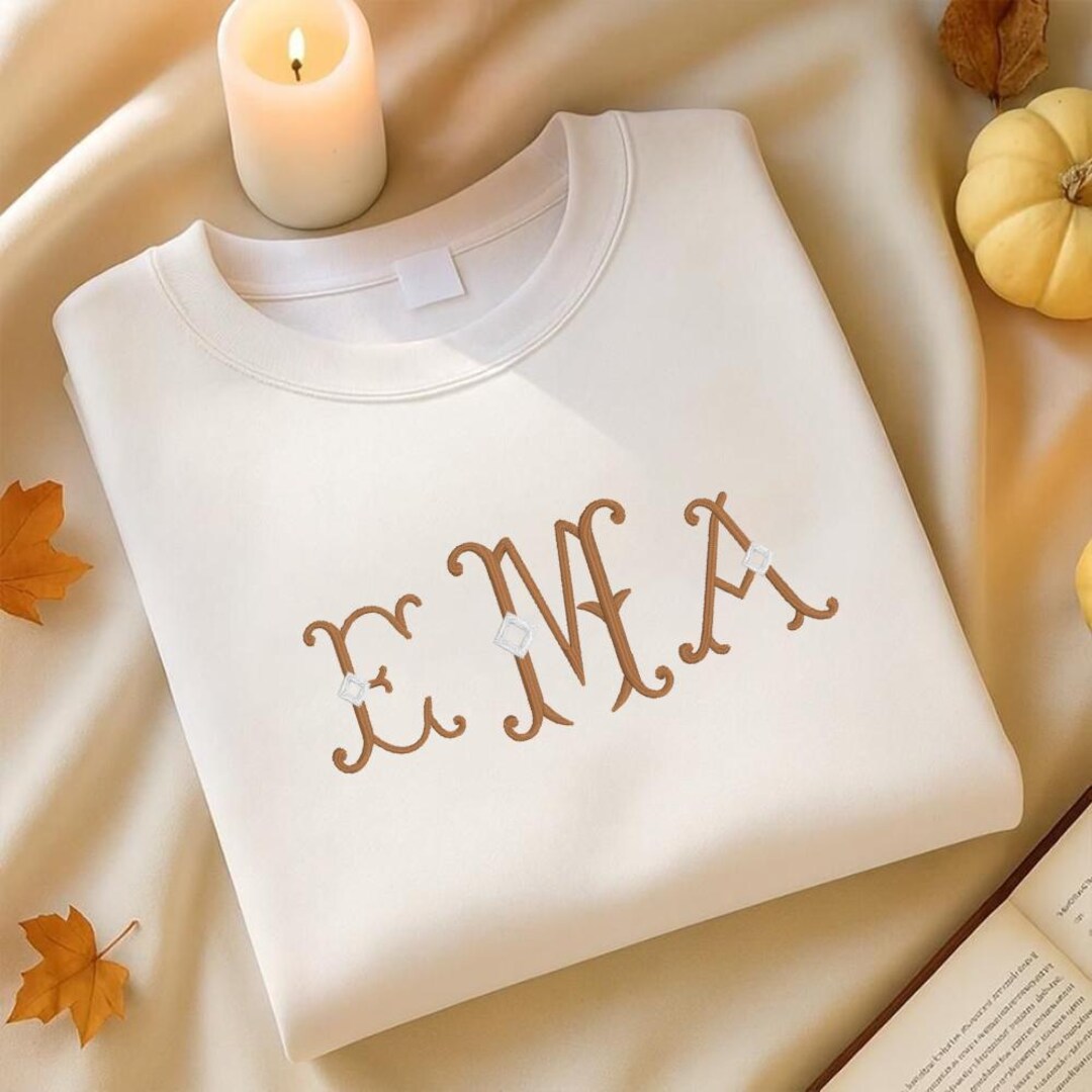 Fishtail Monogram Embroidery Font, BX, 6 Sizes 11 Formats, Machine ...
