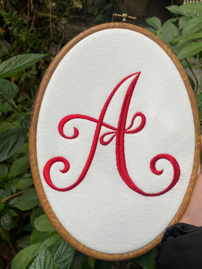 Bow Embroidery Font, Monogram Font | Classic Alphabet A–Z, 9 Sizes ...