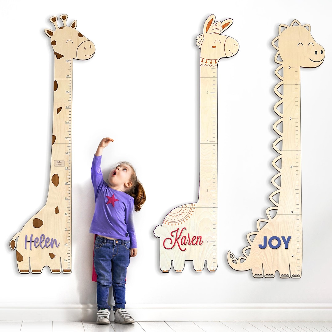 Personalized Kids Growth Chart, Wooden Ruler Height Chart, Boys Room ...