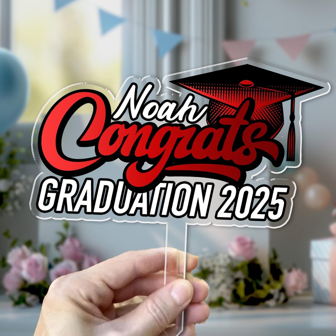 2025 Graduation Cap Plant Marker, Custom Graduation Centerpiece ...