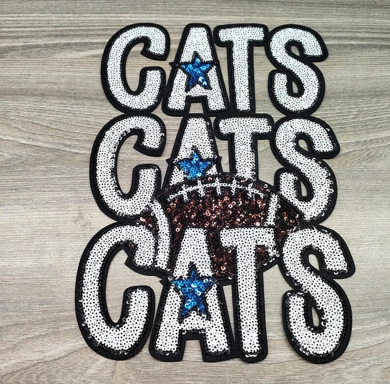 Iron on Wildcat Sequins Patch Custom Embroidery Cats Sequins Patch - Etsy