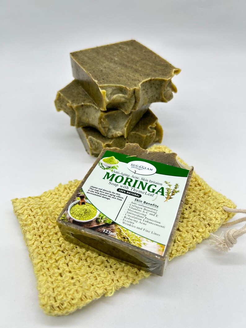MORINGA Soap With Thyme Leaf, Anti-aging, Acne. Skin Irritaion - Etsy