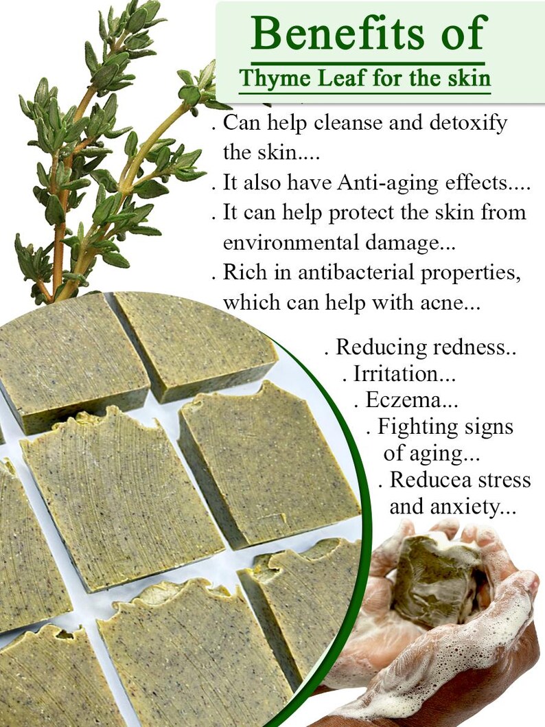 MORINGA Soap With Thyme Leaf, Anti-aging, Acne. Skin Irritaion - Etsy